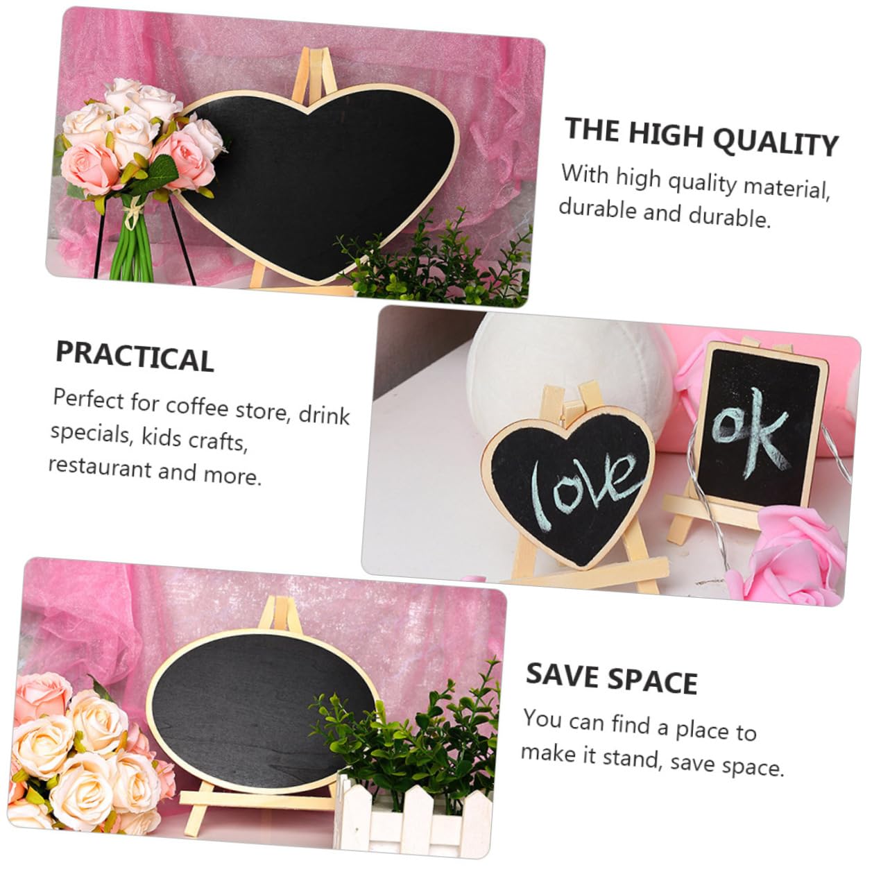 Ciieeo 2pcs Blackboard Crafts Easel for Table Easel for Small Message Board Sign Chalk Board Sign Mini Tablet Blackboard for Small Desktop Tablet Display Blackboard Platen