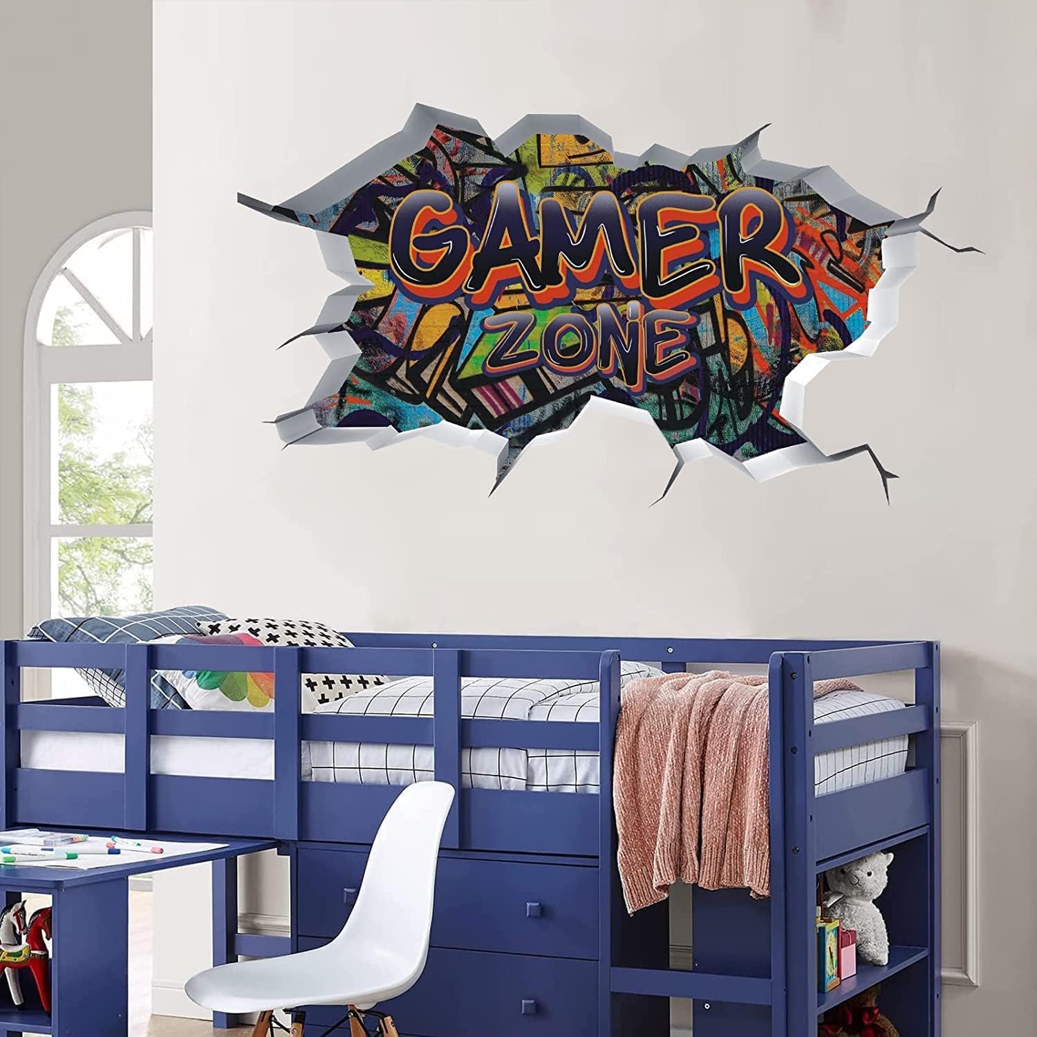 TOARTI 3D Game Wall Decals,Gaming Wall Stickers for Boys Room Gamer Zone Sticker Video Gaming Wallpaper for Kids Playroom Decor