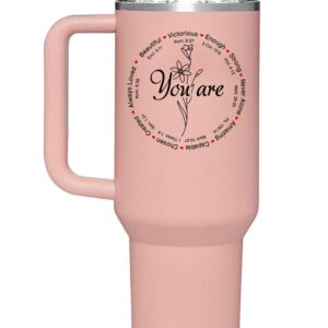 DOUBLECHILD Mothers Day Gifts for Mom, Women - Christian Gifts for Women, Mom, Grandma - Inspirational Gifts - Religious Gifts for Women - You Are 40oz Tumbler with Handle