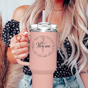 DOUBLECHILD Mothers Day Gifts for Mom, Women - Christian Gifts for Women, Mom, Grandma - Inspirational Gifts - Religious Gifts for Women - You Are 40oz Tumbler with Handle