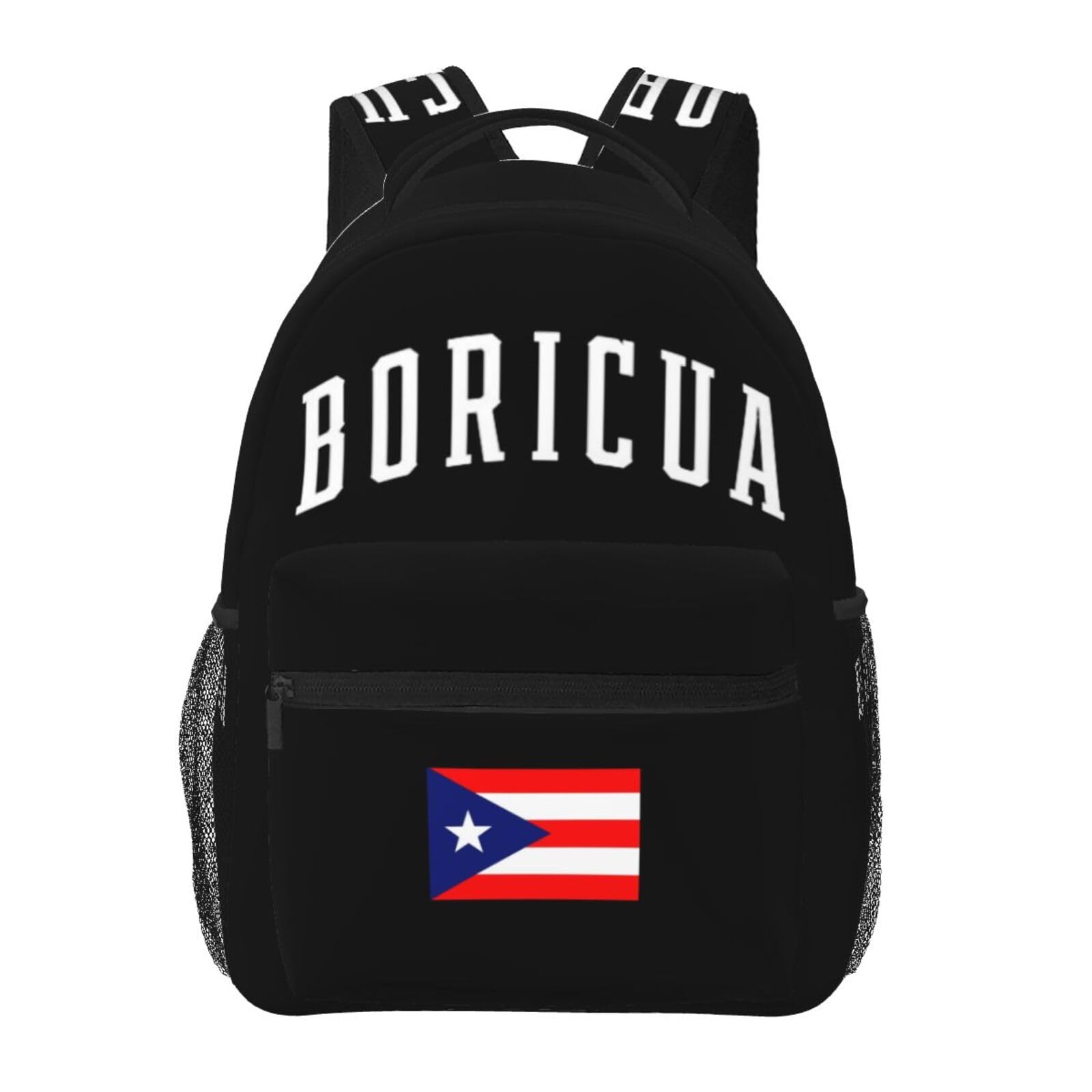 ROSIHODE Puerto Rico Flag Backpack Adjustable Shoulder Strap Bookbag, Casual Daypack Lightweight Backpack for Adults