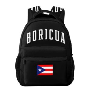 ROSIHODE Puerto Rico Flag Backpack Adjustable Shoulder Strap Bookbag, Casual Daypack Lightweight Backpack for Adults