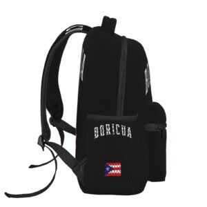 ROSIHODE Puerto Rico Flag Backpack Adjustable Shoulder Strap Bookbag, Casual Daypack Lightweight Backpack for Adults