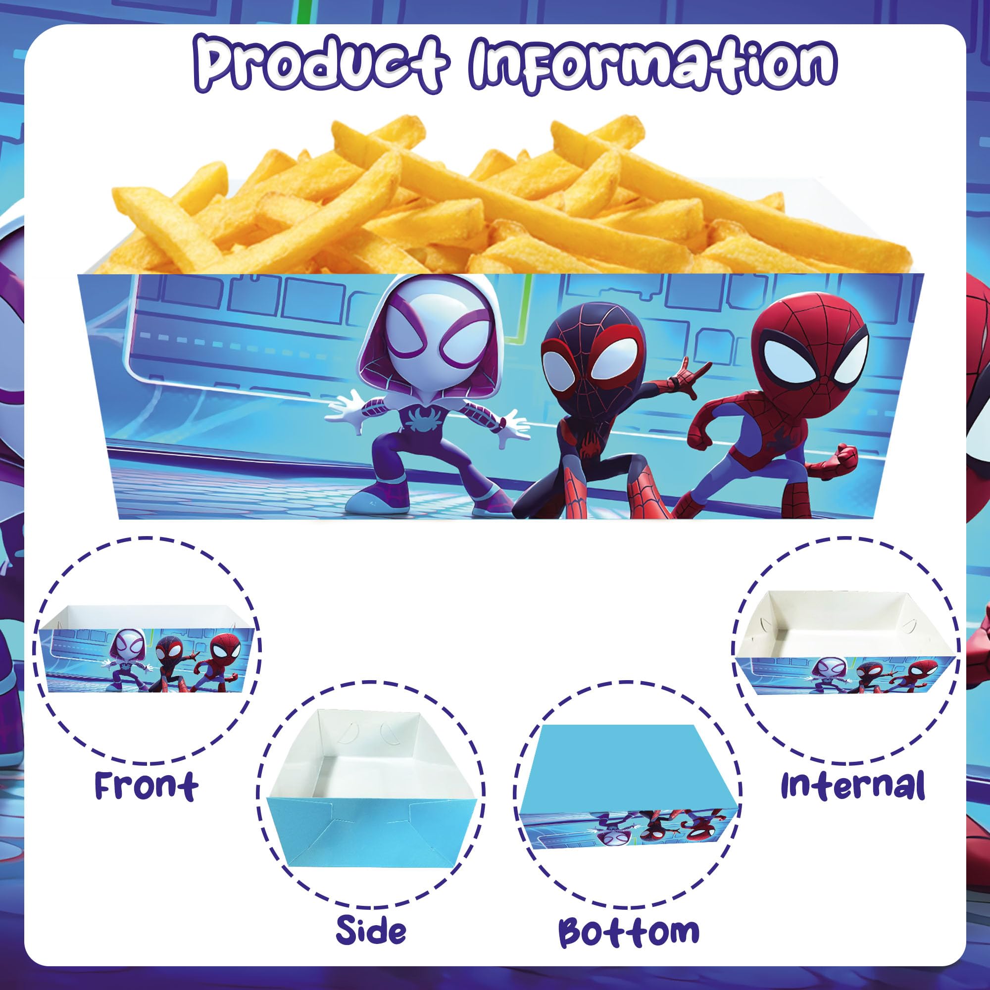 Spidey and His Amazing Friends Birthday Decorations, Party Supplies Paper Trays, Paper Tray for Spidey and His Amazing Friends Birthday Party Supplies, Spidey Theme Party Favors