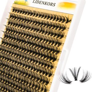 lash clusters, eyelash clusters d curl, cluster eyelash extensions, 260pcs 40d individual lashes, diy lash extensions, wispy cluster lashes, (40d-0.07d-9-16mm mix)