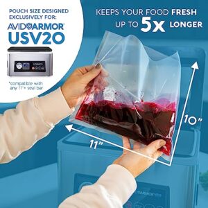 Avid Armor – Chamber Machine Pouches 4mil, Pre-Cut Chamber Vacuum Sealer Bags, Heavy Duty Seal Pouch, BPA-Free Chamber Sealer, 11x10, Pack of 250 Vacuum Chamber Pouches