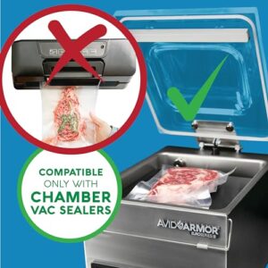 Avid Armor – Chamber Machine Pouches 4mil, Pre-Cut Chamber Vacuum Sealer Bags, Heavy Duty Seal Pouch, BPA-Free Chamber Sealer, 11x10, Pack of 250 Vacuum Chamber Pouches