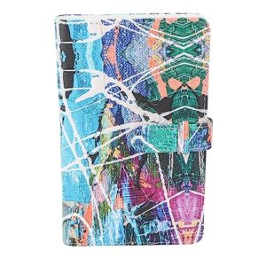 3in Photo Album, PU Leather Cover 16 Individual Pages Camera Photo Album Lock for Movie Ticket (Colorful Graffiti)