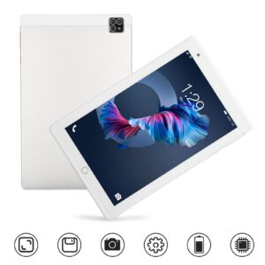 Sanpyl 8in Tablet, 4GB RAM 64GB Internal Storage Expandable 128GB, 1920x1200 IPS Display, Android 10.0 Portable Tablet with Dual SIM Card Slots (US Plug)