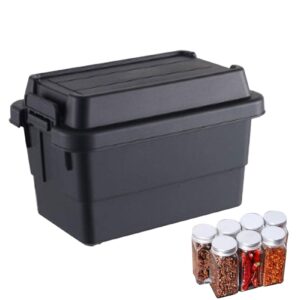 WYNOTT Tote Bin - 1 Quart Load-bearing Storage Bins - Stackable Organizing Tote Tub Box with Secure Latching Buckles & Lid for Camping, Garage, Basement