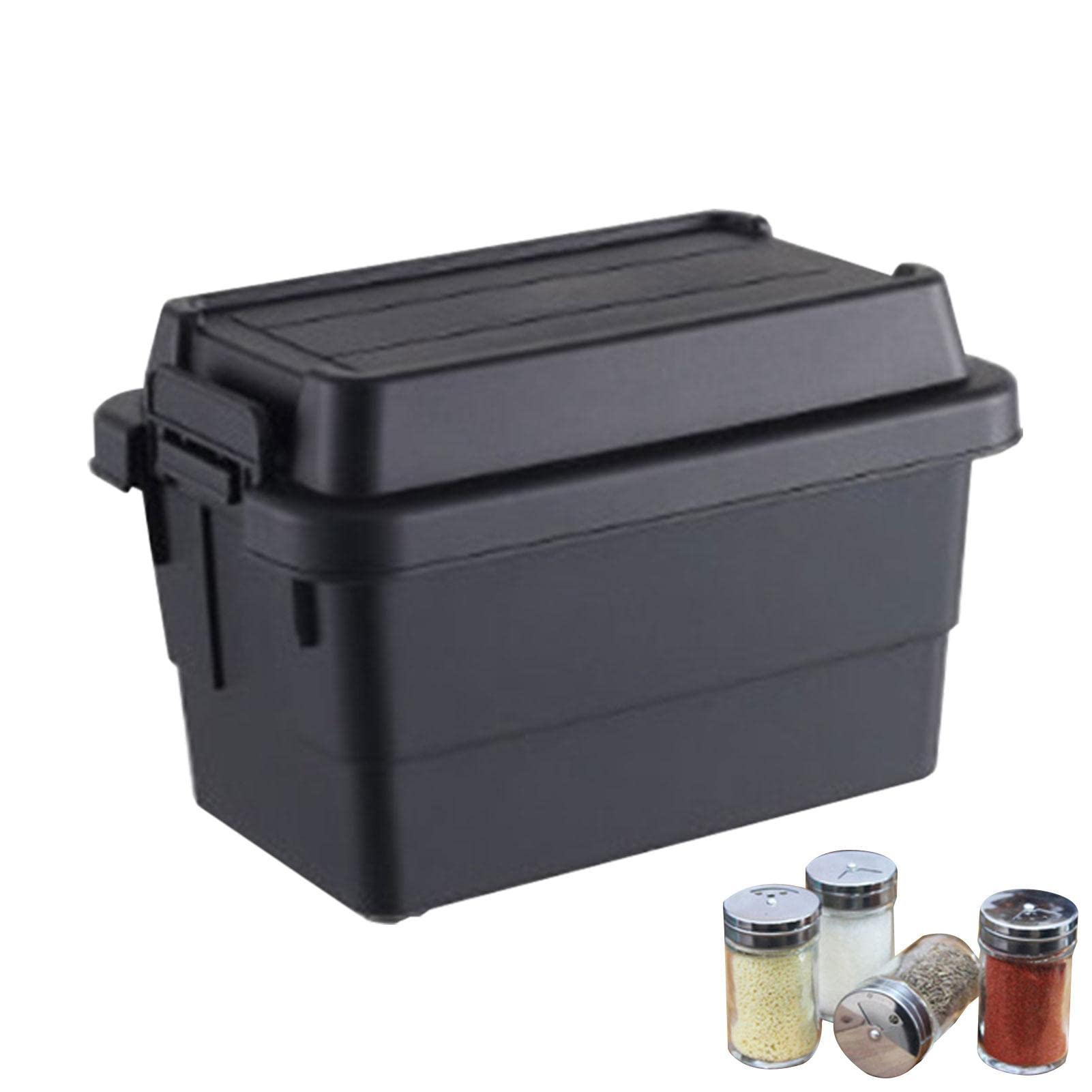 WYNOTT Tote Bin - 1 Quart Load-bearing Storage Bins - Stackable Organizing Tote Tub Box with Secure Latching Buckles & Lid for Camping, Garage, Basement