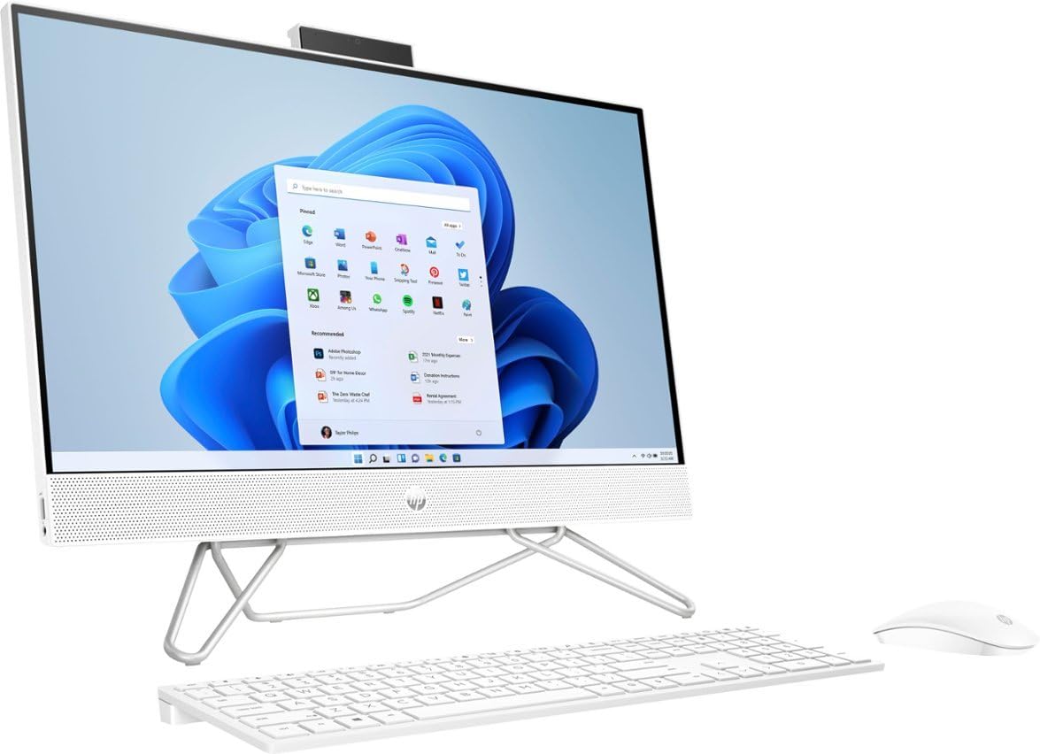 HP 24-inch All-in-One Touchscreen Desktop, 12th Intel Core i5-1235U (Up to 4.4 GHz), 16 GB RAM, 1TB SSD, Windows 11 Home (White)