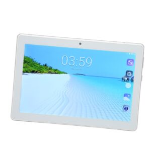 dauerhaft office tablet, us plug 100‑240v tablet pc 6gb ram 128gb rom 4g lte 5g wifi 3 card slots for school (silver)