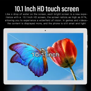 DAUERHAFT 4G Phone Tablet, 6GB RAM 128GB ROM Octa Core 10.1 Inch Tablet for Entertainment for Android 10 (Silver)