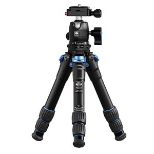 sirui am203 mini travel tripod with 360° b00k ball head, aluminum tabletop tripod for camera, max load 33lbs/15kg, folded height 11.4”, max height 16.7”