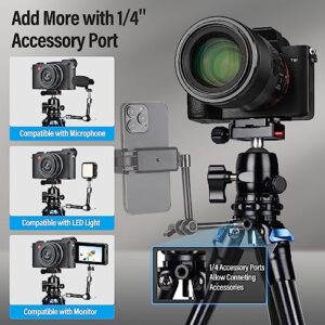 SIRUI AM203 Mini Travel Tripod with 360° B00K Ball Head, Aluminum Tabletop Tripod for Camera, Max Load 33lbs/15KG, Folded Height 11.4”, Max Height 16.7”