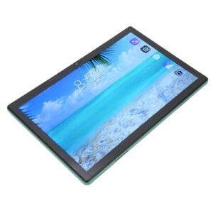 dauerhaft 10.1 inch portable tablet us plug 100‑240v 2.4g 5g wifi 5000mah fhd tablet 8 core cpu dual speakers support fast charge for work (green)