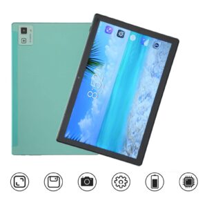 DAUERHAFT 10.1 Inch Portable Tablet US Plug 100‑240V 2.4G 5G WiFi 5000mAh FHD Tablet 8 Core CPU Dual Speakers Support Fast Charge for Work (Green)