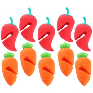 kjhbv 10pcs pot lid overflow preventer silicone spill stopper spoon holder lid lifter boil over stopper lid lifter for soup pot carrot silicone boil stopper steam small pepper