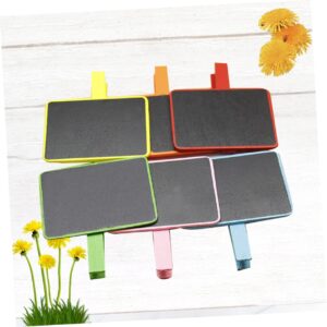 Veemoon 18pcs Message Board with Clips Wood Tags Mini Blackboard Signs Message Board Tag Sign Table Place Card Clip Chalkboard Food Signs Wedding Table Numbers Photo Dining Table