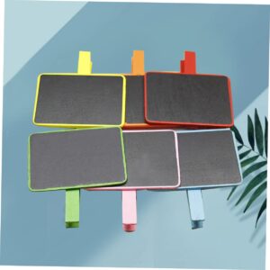 Veemoon 18pcs Message Board with Clips Wood Tags Mini Blackboard Signs Message Board Tag Sign Table Place Card Clip Chalkboard Food Signs Wedding Table Numbers Photo Dining Table