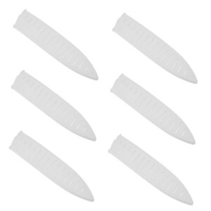 6pcs scabbard knife blade protectors cutter accessories cutter plastic cutter cover cutter guard cook cutter sleeve plastic white knives storage box knife sleeves cover