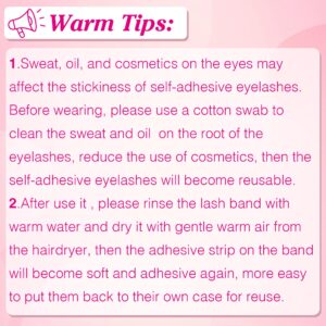 Self Adhesive Eyelashes 3 Styles False Lashes Natural Look Wispy Cat Eye Fake Eyelashes Reusable Adhesive Natural Lashes