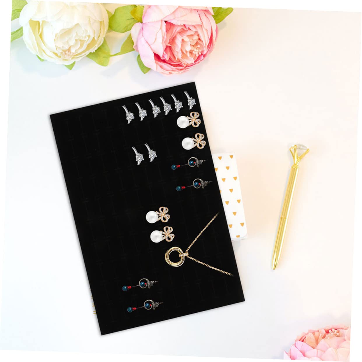 Holibanna 5pcs Box Black Ring Earring Insert Display Pad Ring Display Tray Black Drawers Necklace Holder Stand Trash Can Foam Insert Foam Ring Holder Pedestal Travel Sponge Jewelry