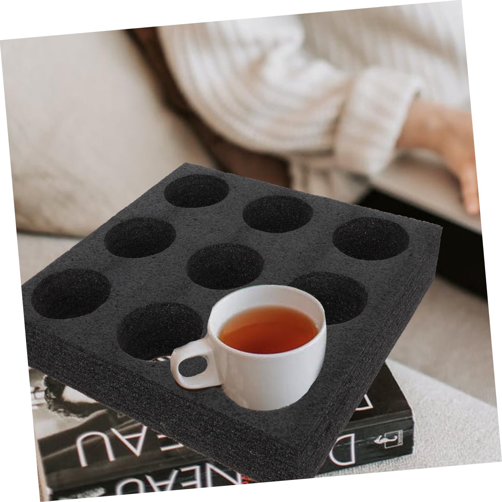 ULTECHNOVO 2pcs Milk Tea Cup Holder Coffee Cup Holder Terrarium Glass Containers Terrariums Glass Drinkware Foam Drink Holder Black Mug Sponge Car Cups and Plates