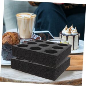 ULTECHNOVO 2pcs Milk Tea Cup Holder Coffee Cup Holder Terrarium Glass Containers Terrariums Glass Drinkware Foam Drink Holder Black Mug Sponge Car Cups and Plates