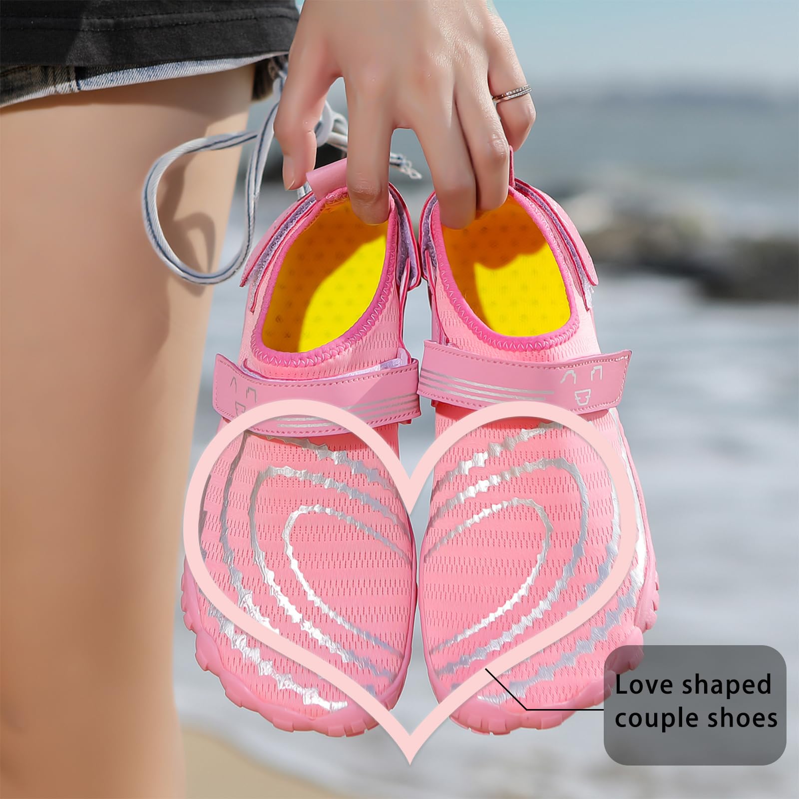 Womens and Mens Water Shoes Breathable Quick Dry Soft Barefoot Aqua Socks for Hiking Swim Beach Surf Yoga Sport Couple's Shoes Couple's Water Shoes