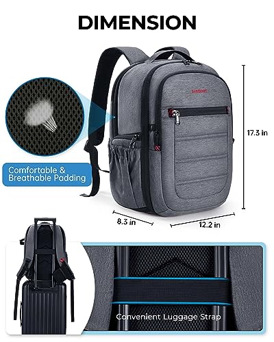 BAGSMART Camera Backpack, Expandable DSLR SLR Camera Bags for Photographers, Waterproof Photography Travel Backpack with 15.6" Laptop Compartment &Tripod Holder, Grey