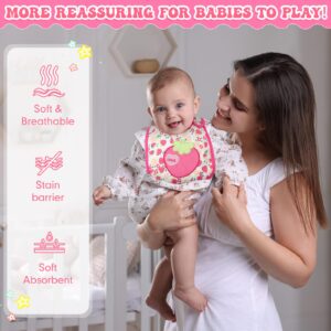 HooLing 24 Pcs Toddler Bibs Waterproof Baby Bibs Cotton Soft Drool Bibs Feeding Kindergarten Welfare Home Newborn Party(Girl)