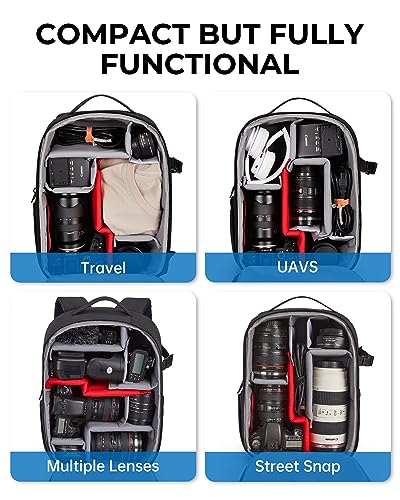 BAGSMART Camera Bag, DSLR SLR Camera Backpack Fits 13.3 Inch Laptop, Anti-theft Photography Backpacks with Rain Cover Tripod Holder, Grey