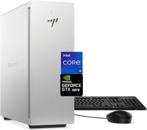 hp 2023 newest envy desktop, intel core i9-12900 processor(16-core), nvidia geforce rtx 3070 graphics, 32gb ram, 2tb ssd, 2tb hdd, bluetooth and wi-fi 6, windows 11 home, silver