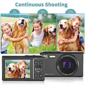 1080P Digital Camera for Kids Teens Boys Girls Adults,44MP Kids Camera with 32GB SD Card, Digital Camera with 16X Digital Zoom