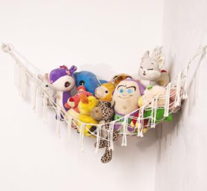 xiaheshu macrame stuffed animal net or hammock hanging net for plush toy holder squishmallow net toy hammock for stuffed animals storage ideas plushie net hammock stuffy animal holder organizer