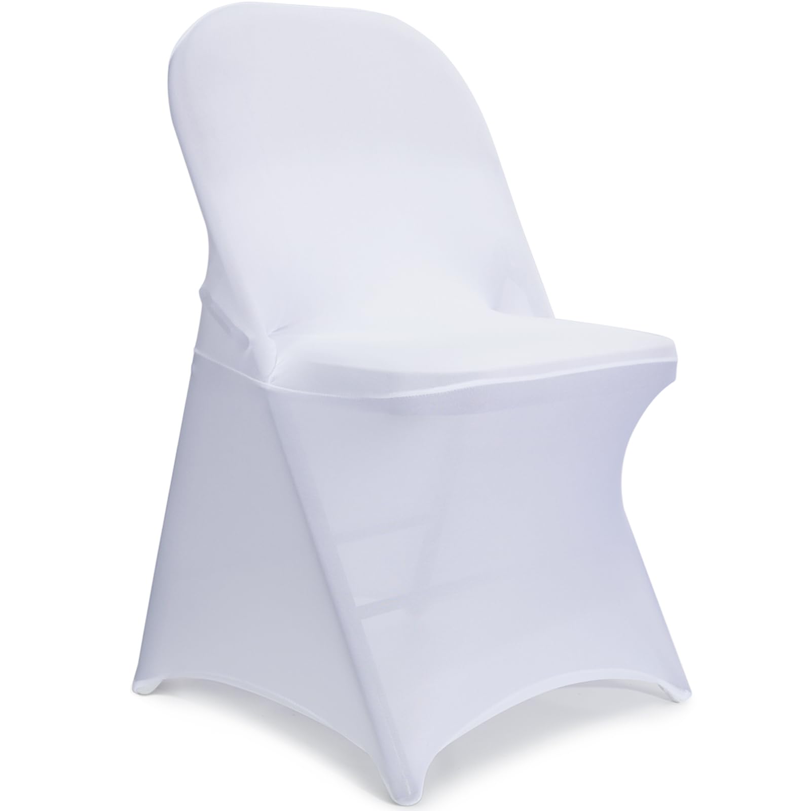 LEBENGURU 30PCS Spandex Folding Chair Covers, Upgraded Stretch Elastic Fitted Chair Cover Protector for Wedding, Holidays, Banquet, Party, Celebration (White)