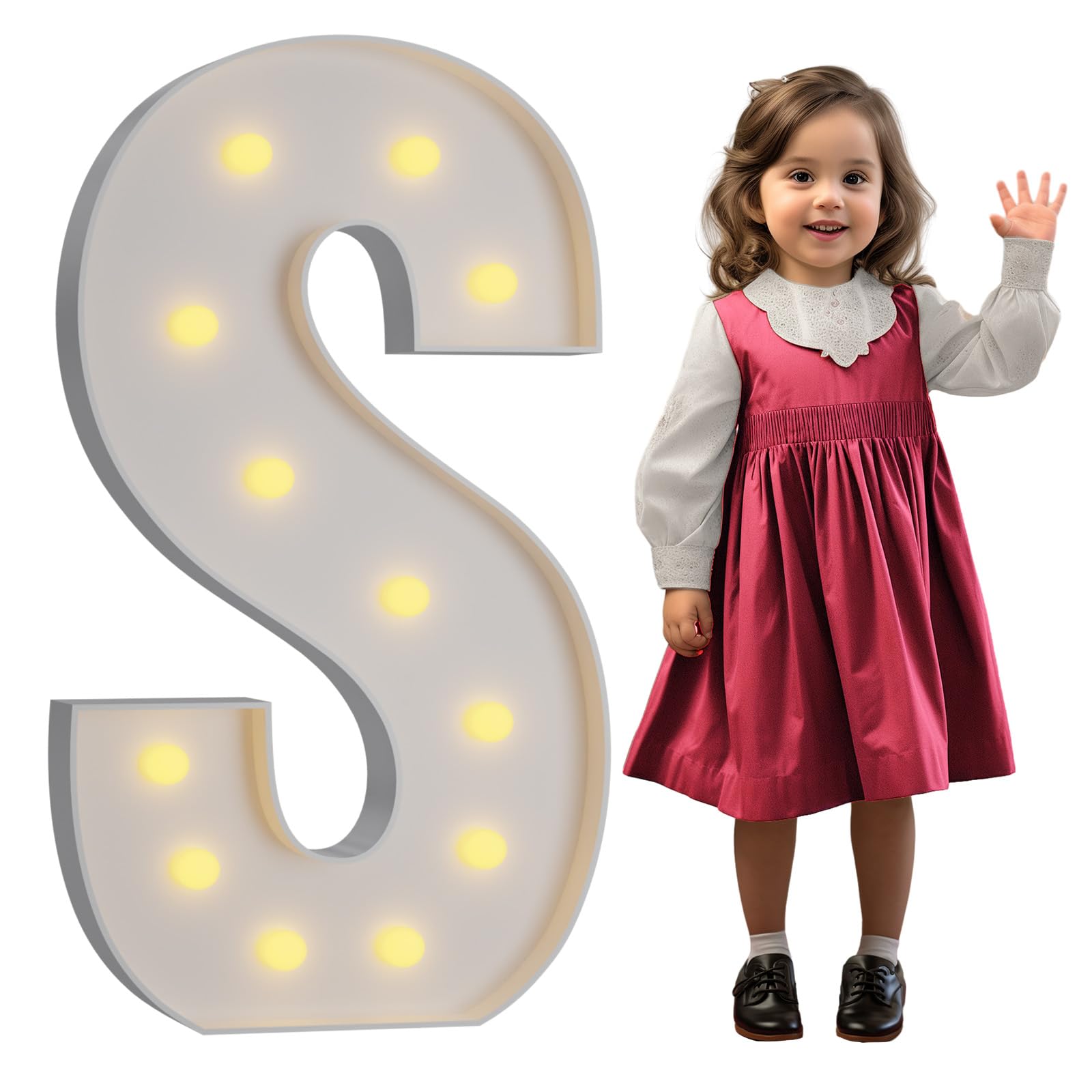 imprsv 4FT Marquee Light Up Letters S, Large Light Up Letters for Baby Shower Anniversary Weeding Room Decor, Big Letters for Party Decoration, Letters with Lights, Foam Letters, Kids' Mosaic Kits