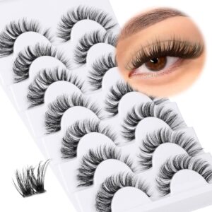 lash cluster false eyelashes extension wispy individual cluster lashes extension natural fluffy eye lashes faux mink fake eyelash clusters pack by gvefetiee