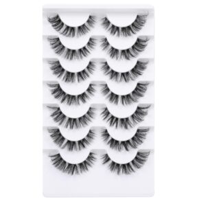 Lash Cluster False Eyelashes Extension Wispy Individual Cluster Lashes Extension Natural Fluffy Eye Lashes Faux Mink Fake Eyelash Clusters Pack by GVEFETIEE