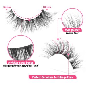 Lash Cluster False Eyelashes Extension Wispy Individual Cluster Lashes Extension Natural Fluffy Eye Lashes Faux Mink Fake Eyelash Clusters Pack by GVEFETIEE