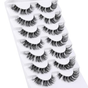 Lash Cluster False Eyelashes Extension Wispy Individual Cluster Lashes Extension Natural Fluffy Eye Lashes Faux Mink Fake Eyelash Clusters Pack by GVEFETIEE