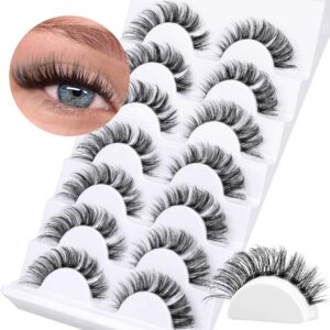 Lash Cluster False Eyelashes Extension Wispy Individual Cluster Lashes Extension Natural Fluffy Eye Lashes Faux Mink Fake Eyelash Clusters Pack by GVEFETIEE