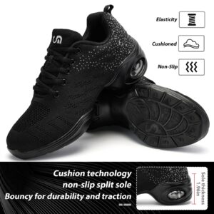 Akk Dance Shoes for Women Jazz Shoes Women Dance Sneakers Breathable Air Cushion Split Sole Athletic Walking Dance Shoes Platform Shoe