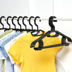 Plastic Hangers,Adult Hangers for Closet,20 Pack Balck Lightweight Hangers for Dorm,Non-Slip Coat Hangers for Shirts,Coats,Pants,Dress,Skirts,Room Essentials and Basics