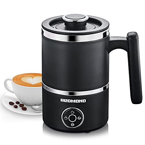 REDMOND Milk Frother, Electric Milk Frother for Coffee, 10.1oz/300ml Large Capacity, Hot/Cold Foam and Hot Chocolate Maker, 4-in-1 Functions, Milk Steamer for Latte, Cappuccino, Macchiato, Hot Milk