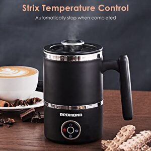 REDMOND Milk Frother, Electric Milk Frother for Coffee, 10.1oz/300ml Large Capacity, Hot/Cold Foam and Hot Chocolate Maker, 4-in-1 Functions, Milk Steamer for Latte, Cappuccino, Macchiato, Hot Milk