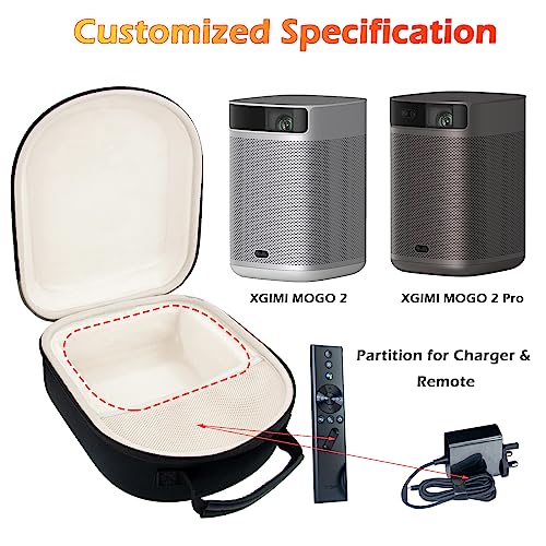 XINGFUDAO Hard Carrying Case for XGIMI MOGO 2 Portable Projector & XGIMI MOGO 2 Pro 1080P Portable Projector, Waterproof XGIMI MOGO 2 Projector Storage Case with Space for Charger and Remote Control