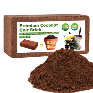 organic coco coir 1 pcs compressed coconut coir brick coconut fiber husk substrate mulch coconut bark core growing medium peat moss soil high nutrition for plants gardening seed starting soil mix